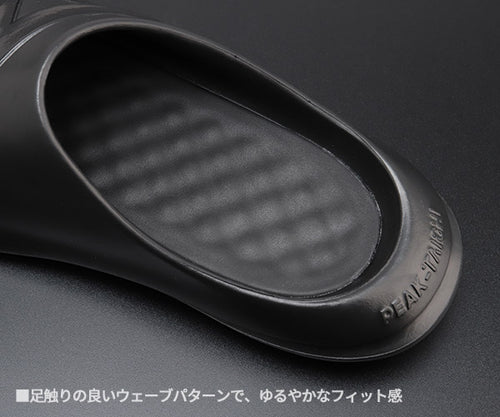 PEAK 歩行時はふわふわ 走ると硬い高反発力ソールに変化するサンダル ピークタイチスライド TS-03 オールブラック 万能サンダル