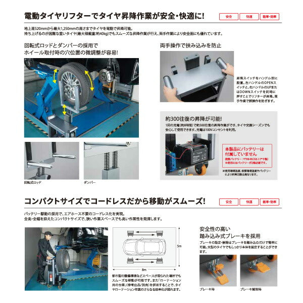 [メーカー直送業者便] KTC タイヤリフター AWL101 自動車 車 整備 タイヤ交換