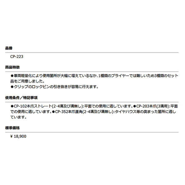 KOTO クリッププライヤーセット CP-223 江東産業